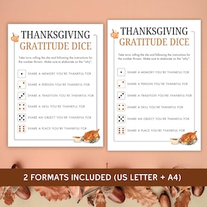 Thanksgiving Gratitude Dice Game - Thanksgiving Party Game ...