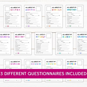 Printable all About My Family Questionnaires Instant Download ...