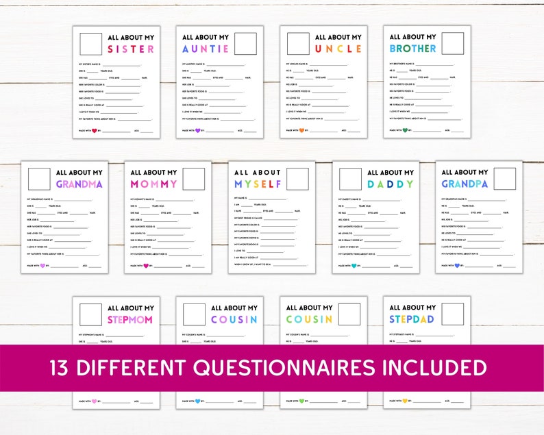 Printable all About My Family (Download Now) - Etsy