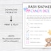 Printable Baby Shower Candy Dice Game - Baby Shower Party Game - Baby ...