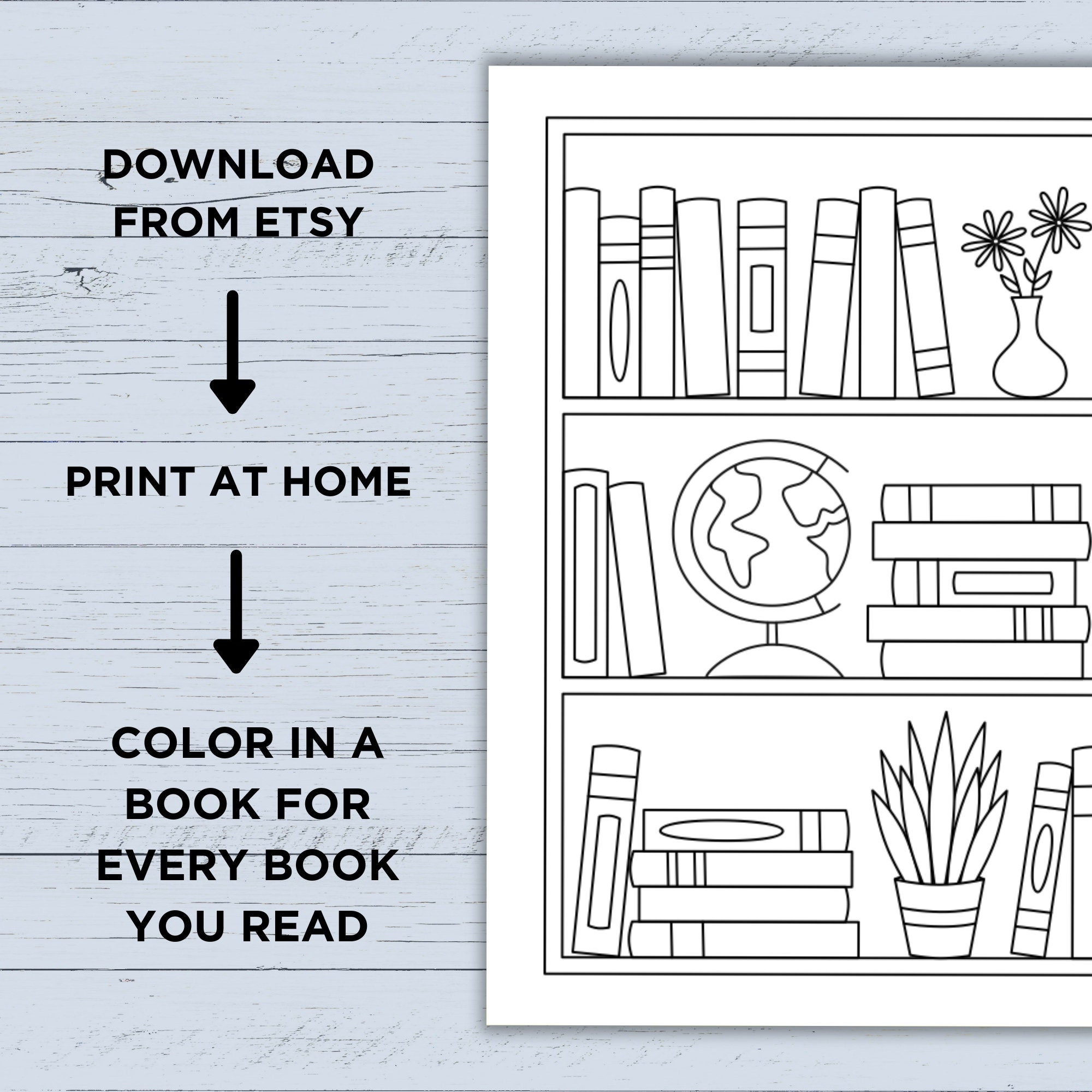 Bookshelf Reading Tracker Printable - 25 Books | 2 Designs - Printable ...