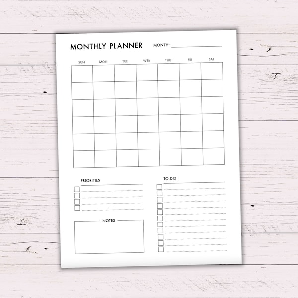 Monthly Fillable Planner - Etsy