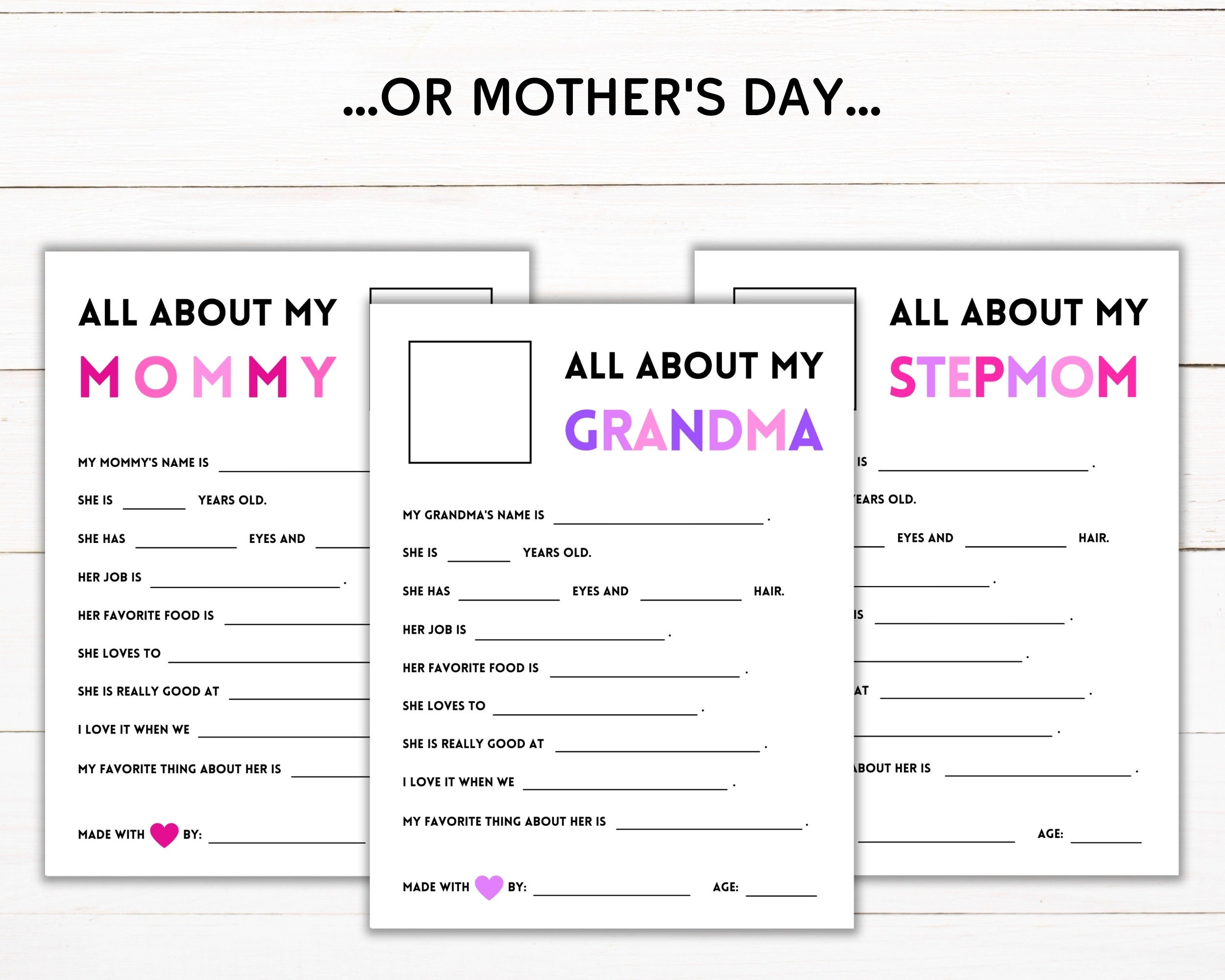 Printable all About My Family Questionnaires Instant Download ...