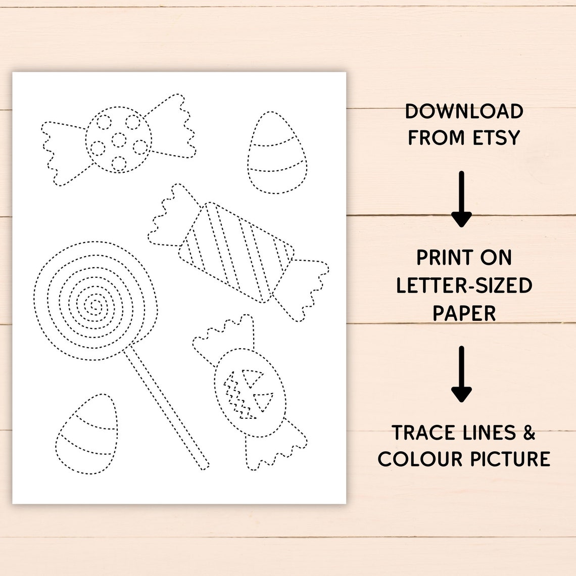 Printable Halloween Trace & Color Sheets Tracing Worksheets for ...