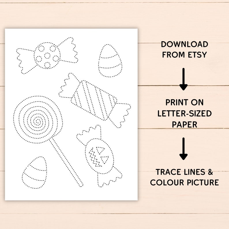 Printable Halloween Trace & Color Sheets - Tracing Worksheets for ...