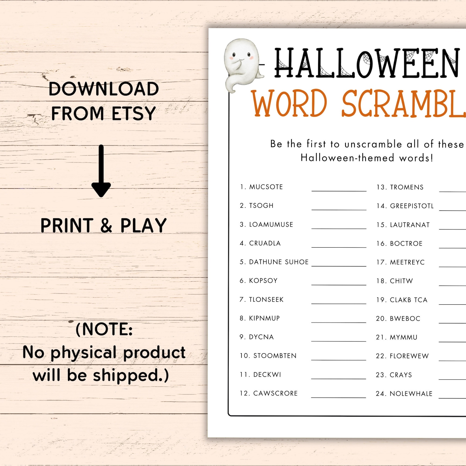 Halloween Word Scramble - Printable Halloween Activity - Halloween ...