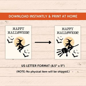 Halloween Witch's Broom Handprint Craft Template - Handprint Art Kit ...