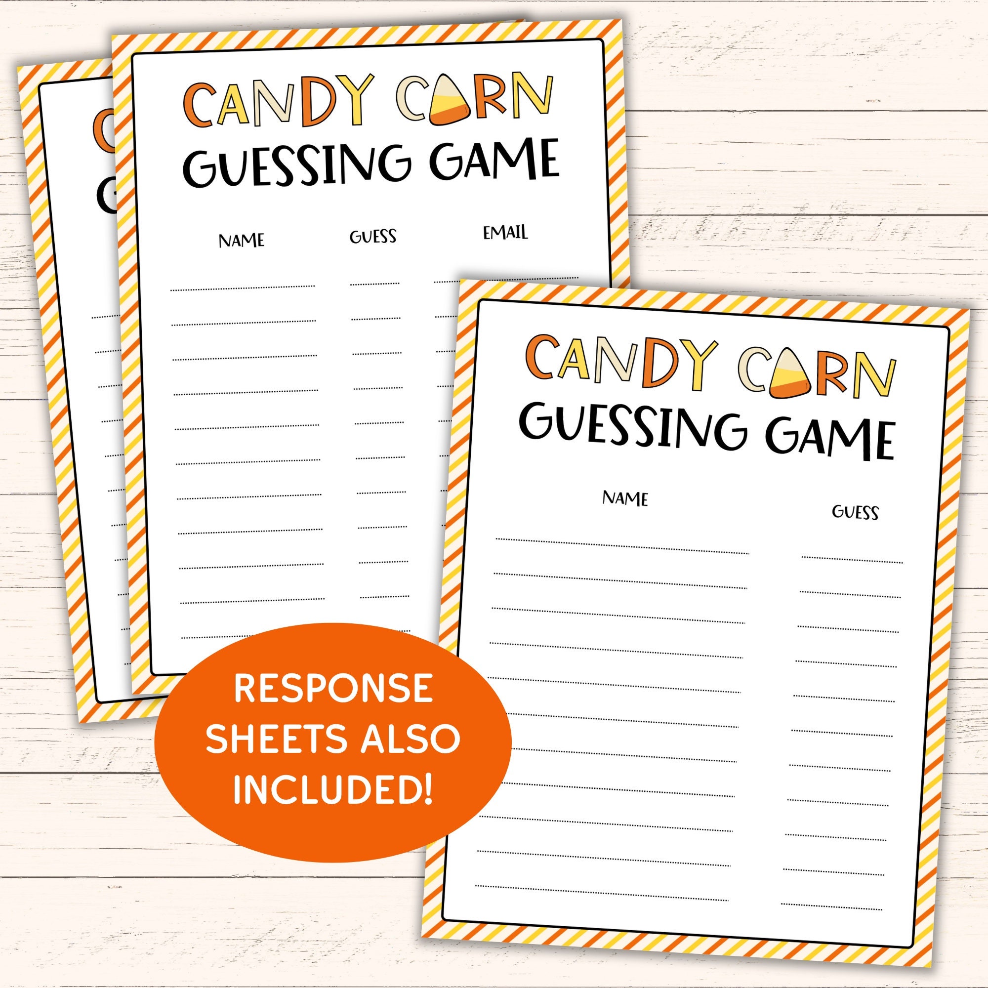 Candy Corn Guessing Game - Printable Halloween Party Game - Classroom ...