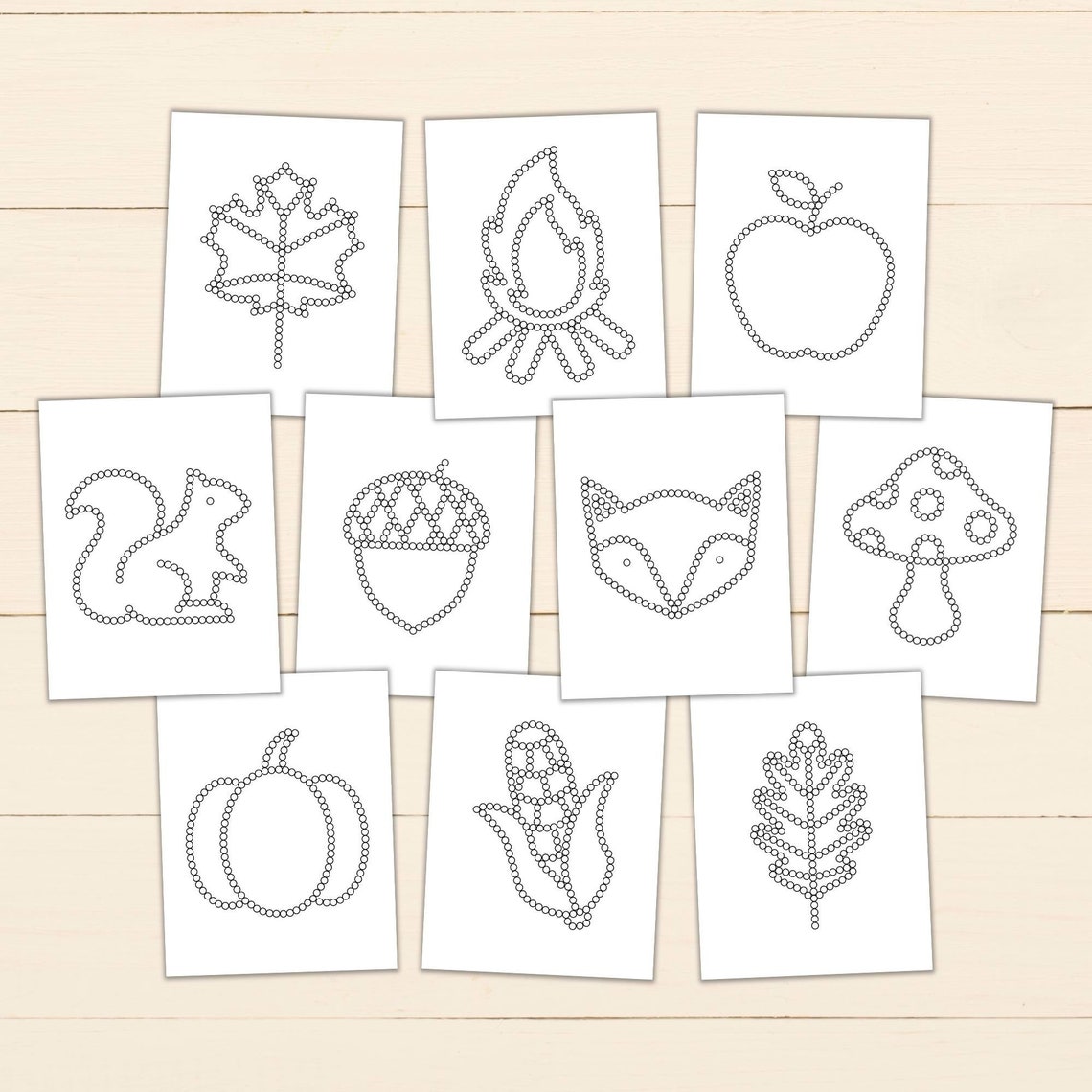 Fall Q-tip Tracing Sheets - Printable Preschool Worksheets for Fine ...