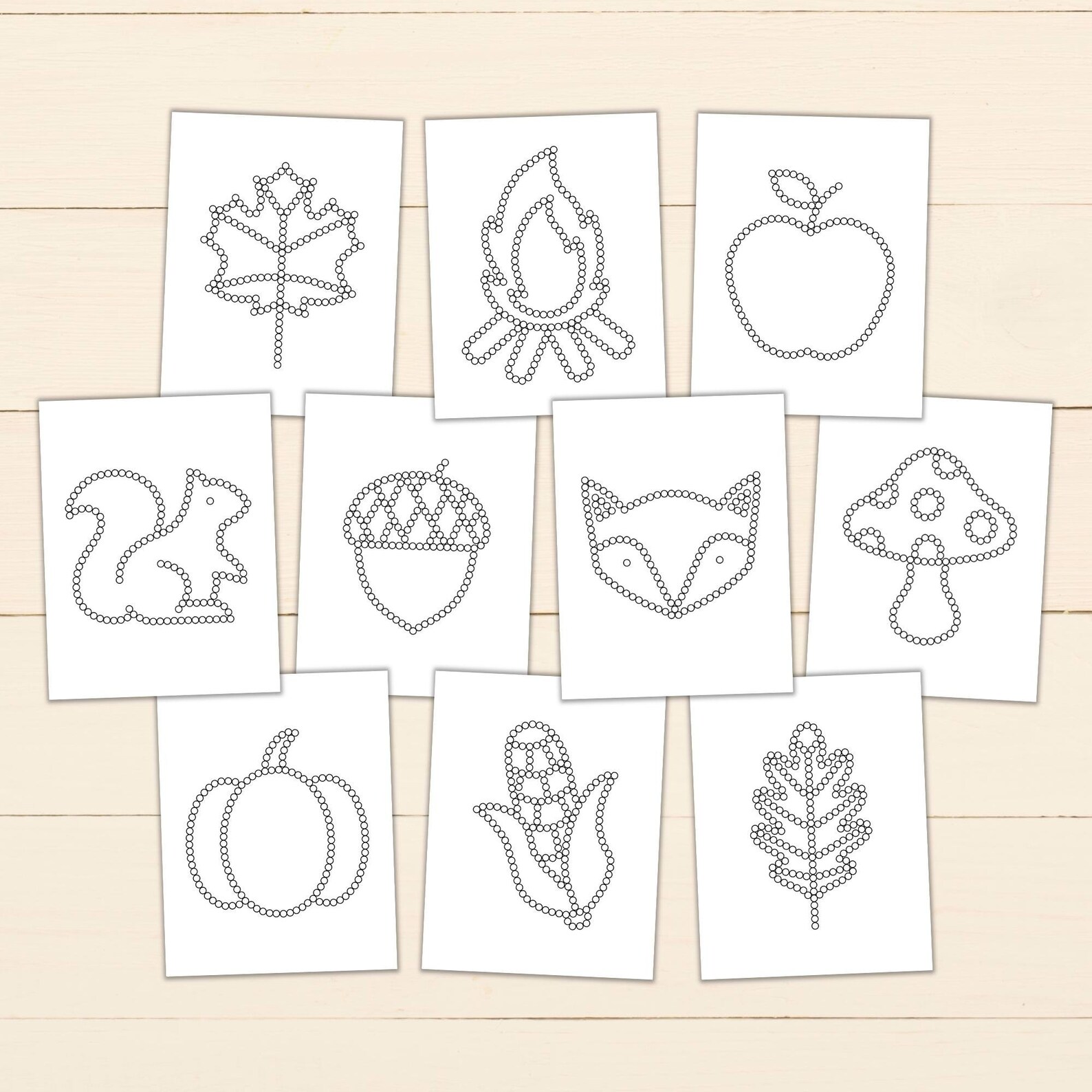 Fall Q-tip Tracing Sheets - Printable Preschool Worksheets for Fine ...