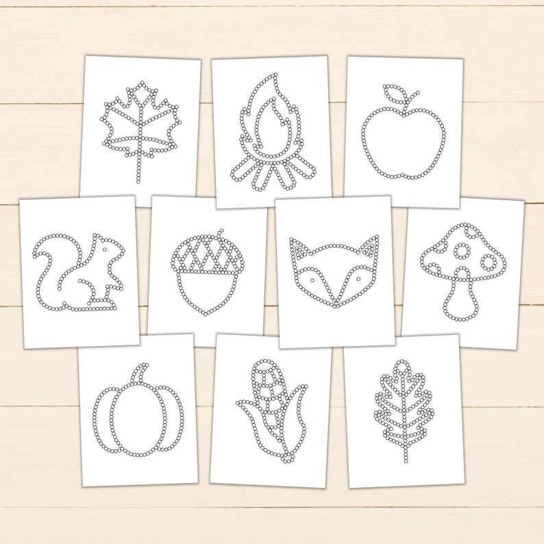 Fall Q-tip Tracing Sheets - Printable Preschool Worksheets for Fine ...