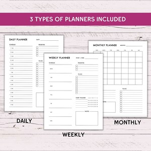 Editable Daily + Weekly + Monthly Planner Set - Instant Download ...