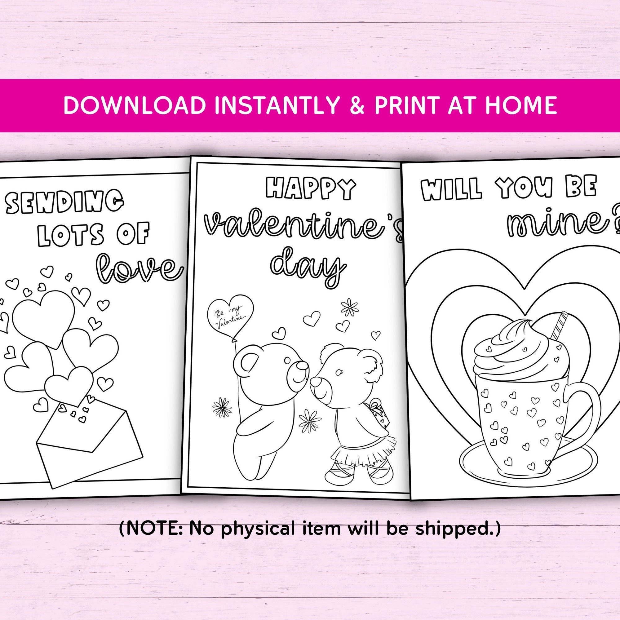 Tarjetas para colorear del Día de San Valentín - 12 diseños dibujados a ...