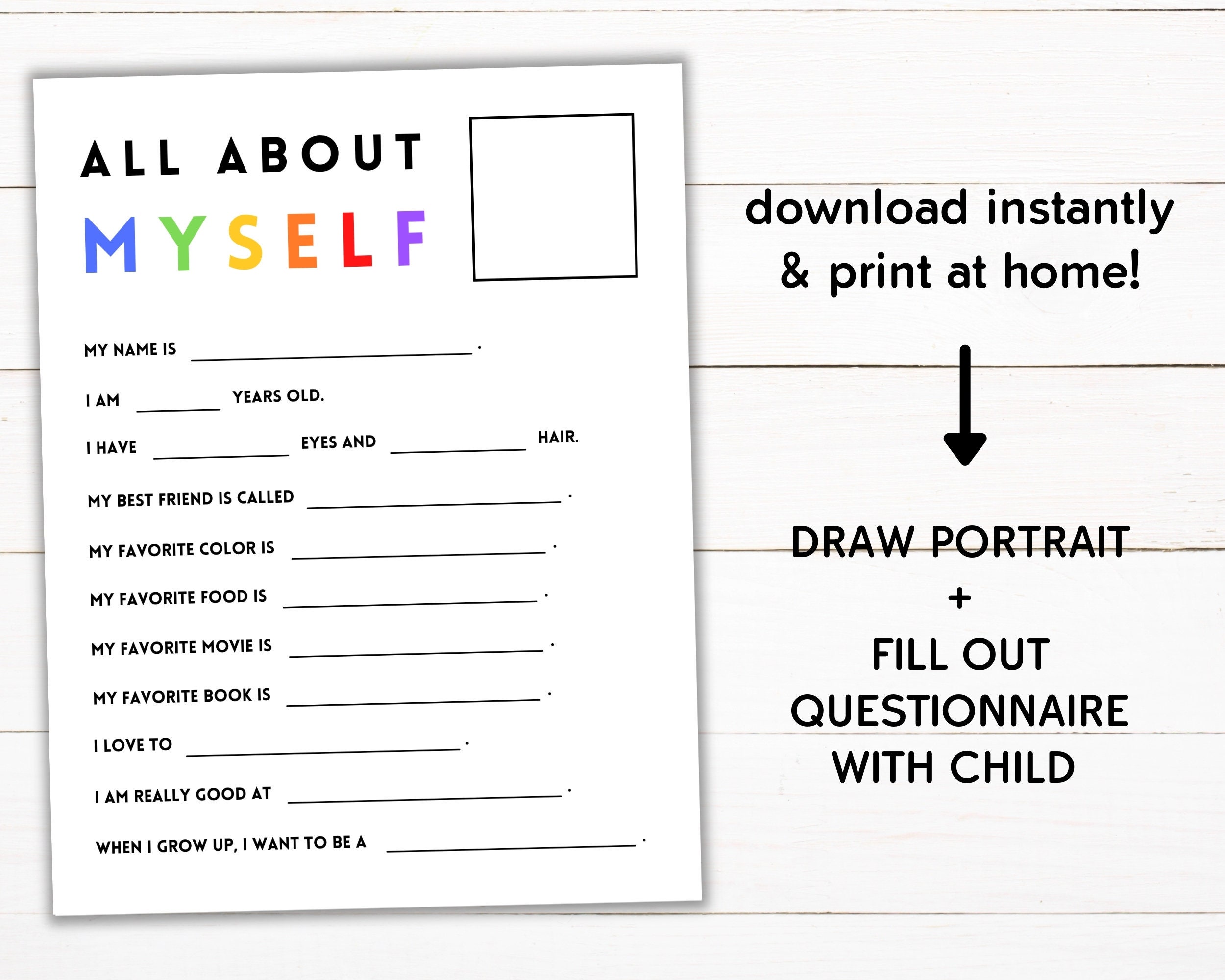Printable all About My Family (Download Now) - Etsy