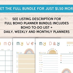 Printable Boho Weekly Planner US Letter A4 Editable - Etsy
