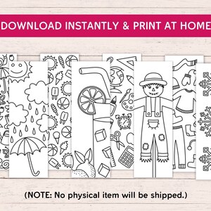 Bundle of 24 Coloring Bookmarks Spring Summer Fall - Etsy