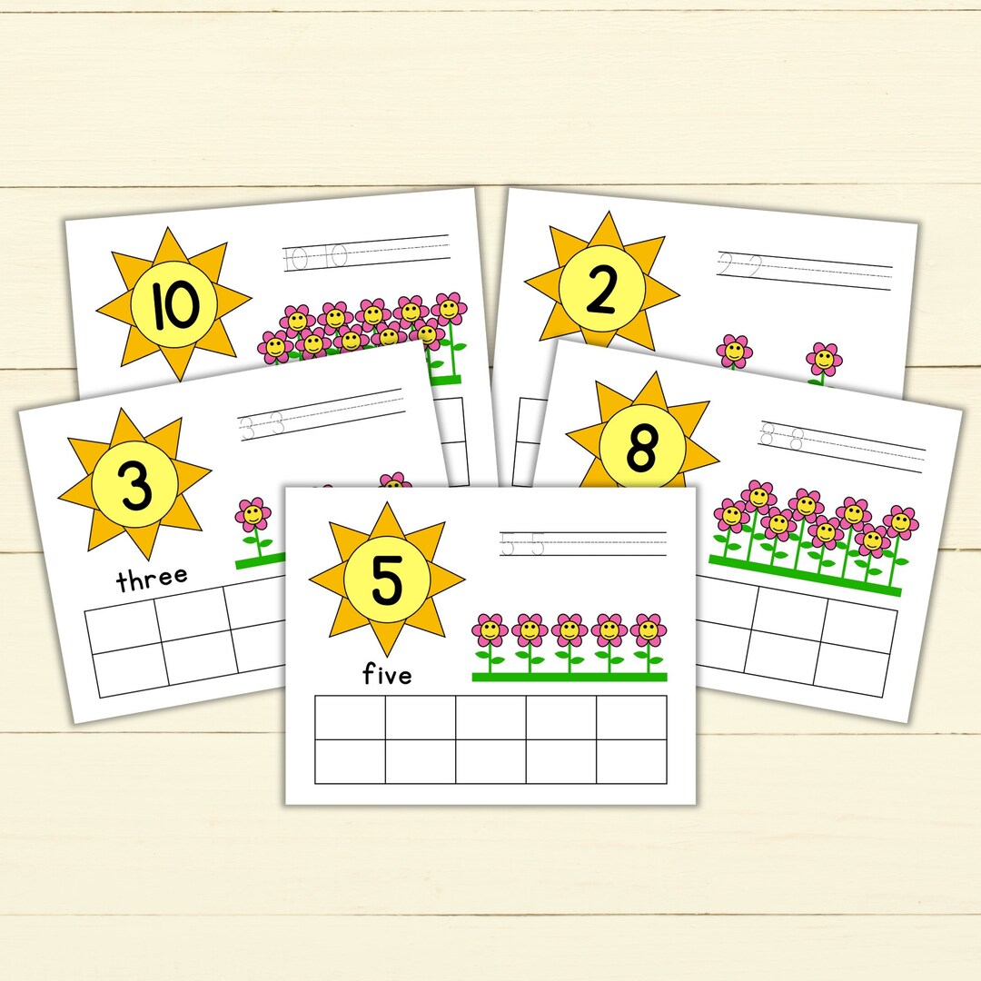 Spring Counting Play Dough Mats for Toddlers & Preschool - Printable ...