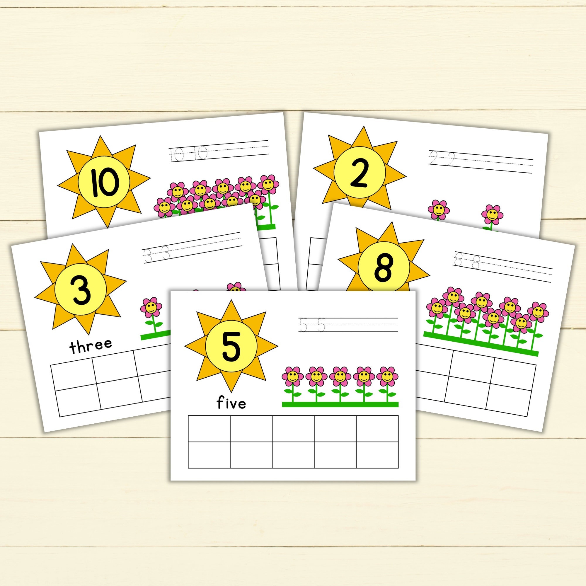 Spring Counting Play Dough Mats for Toddlers & Preschool - Printable ...