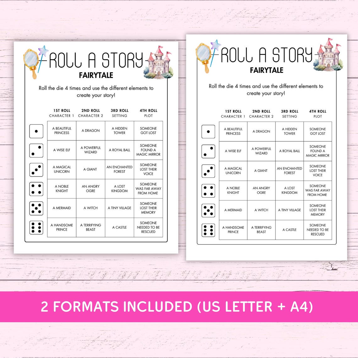 Roll a Fairytale - Creative Writing Prompt Activity - Printable Story ...