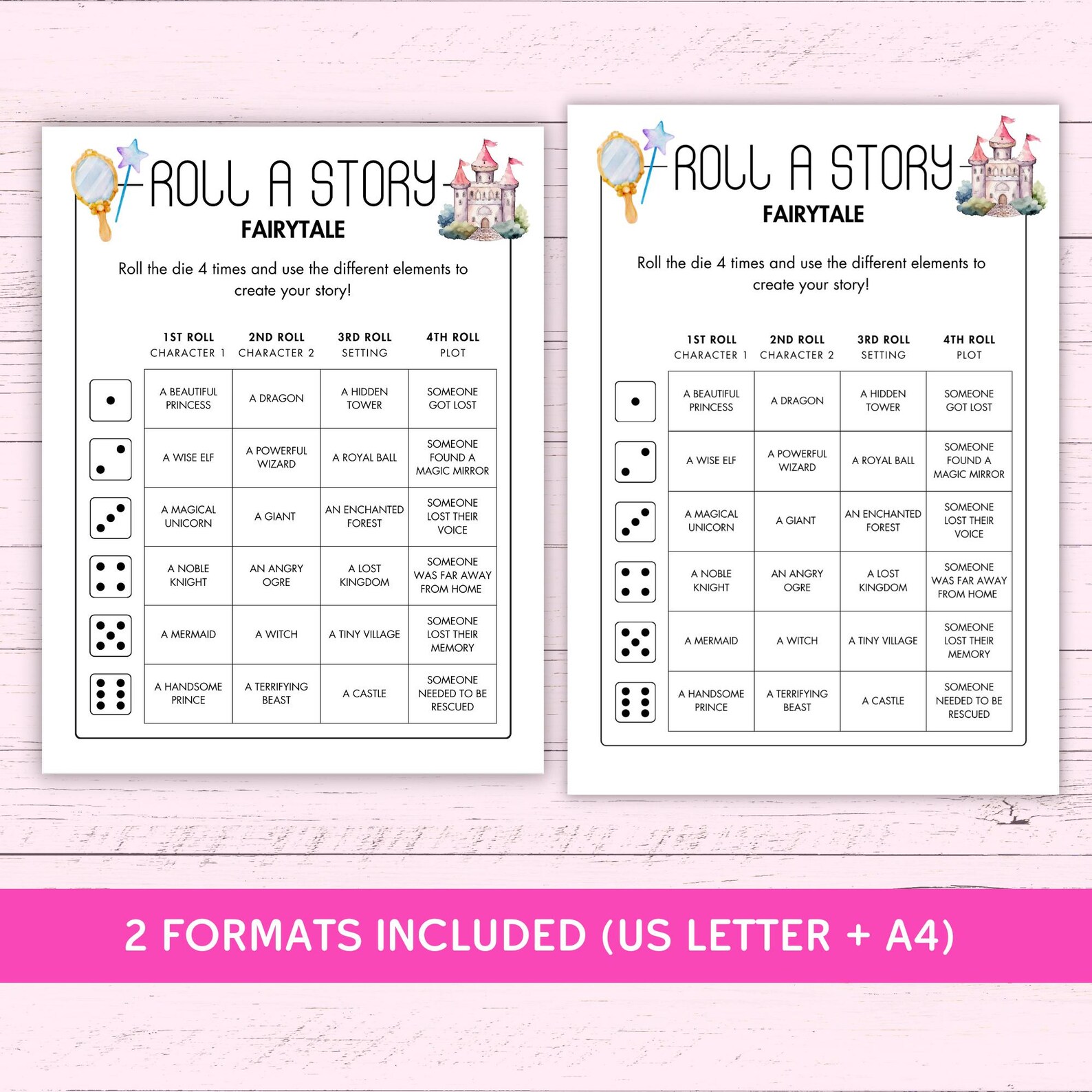 Roll a Fairytale - Creative Writing Prompt Activity - Printable Story ...