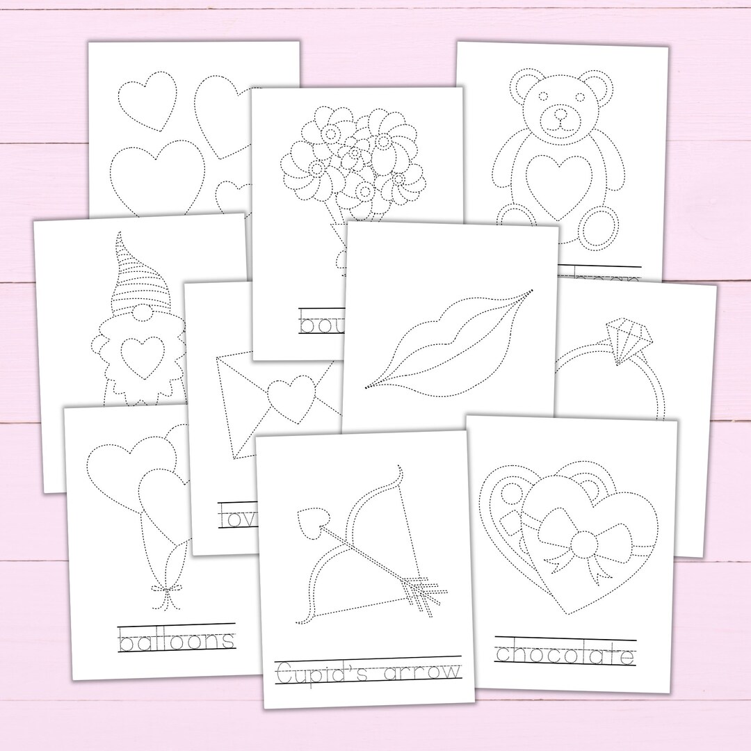 Printable Valentine's Day Tracing Sheets - Tracing Worksheets for ...