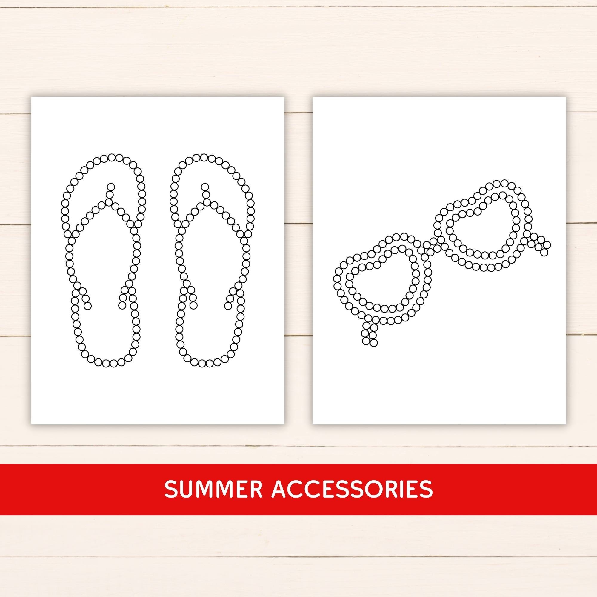 Summer Q-tip Tracing Sheets - Printable Preschool Worksheets for Fine ...