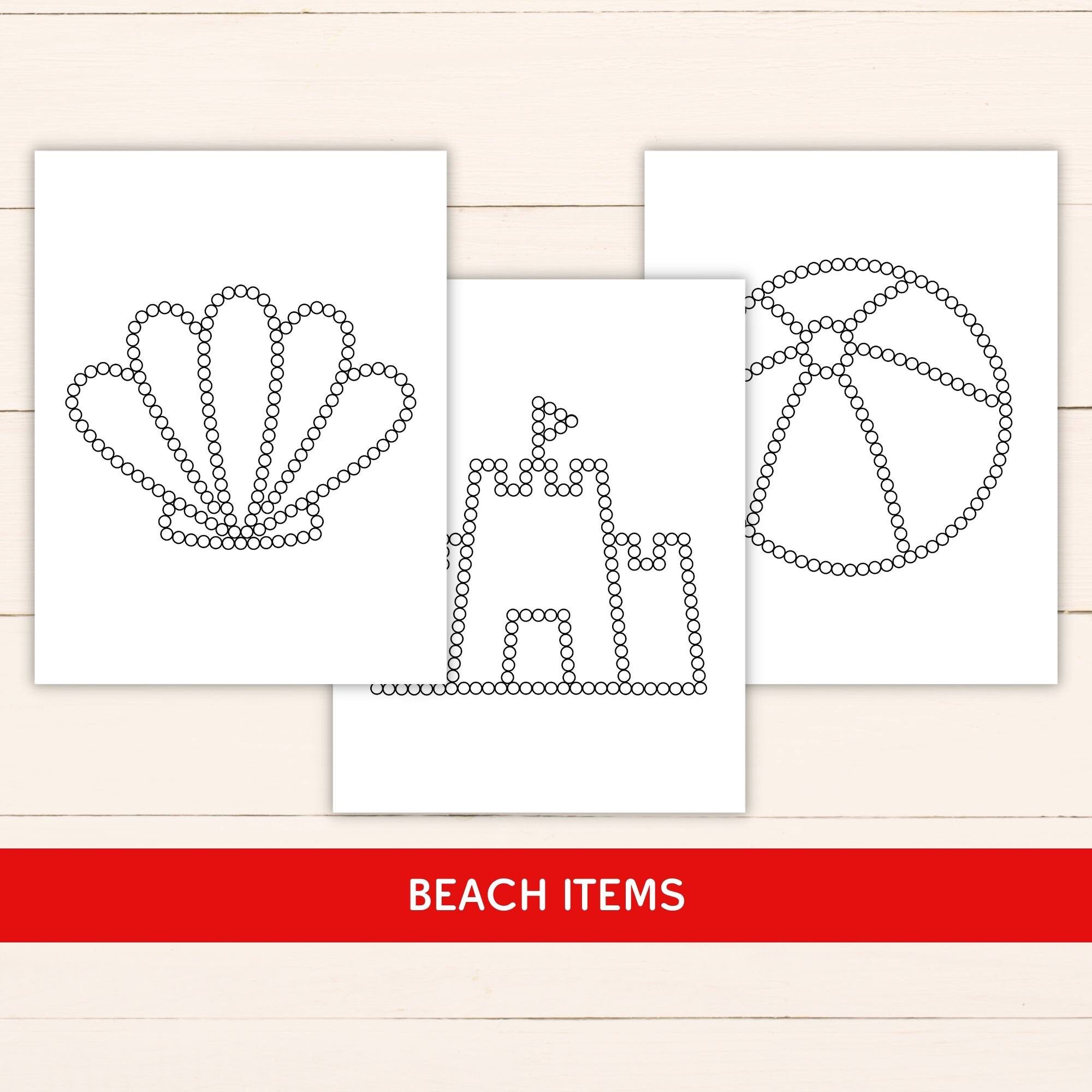 Summer Q-tip Tracing Sheets - Printable Preschool Worksheets for Fine ...