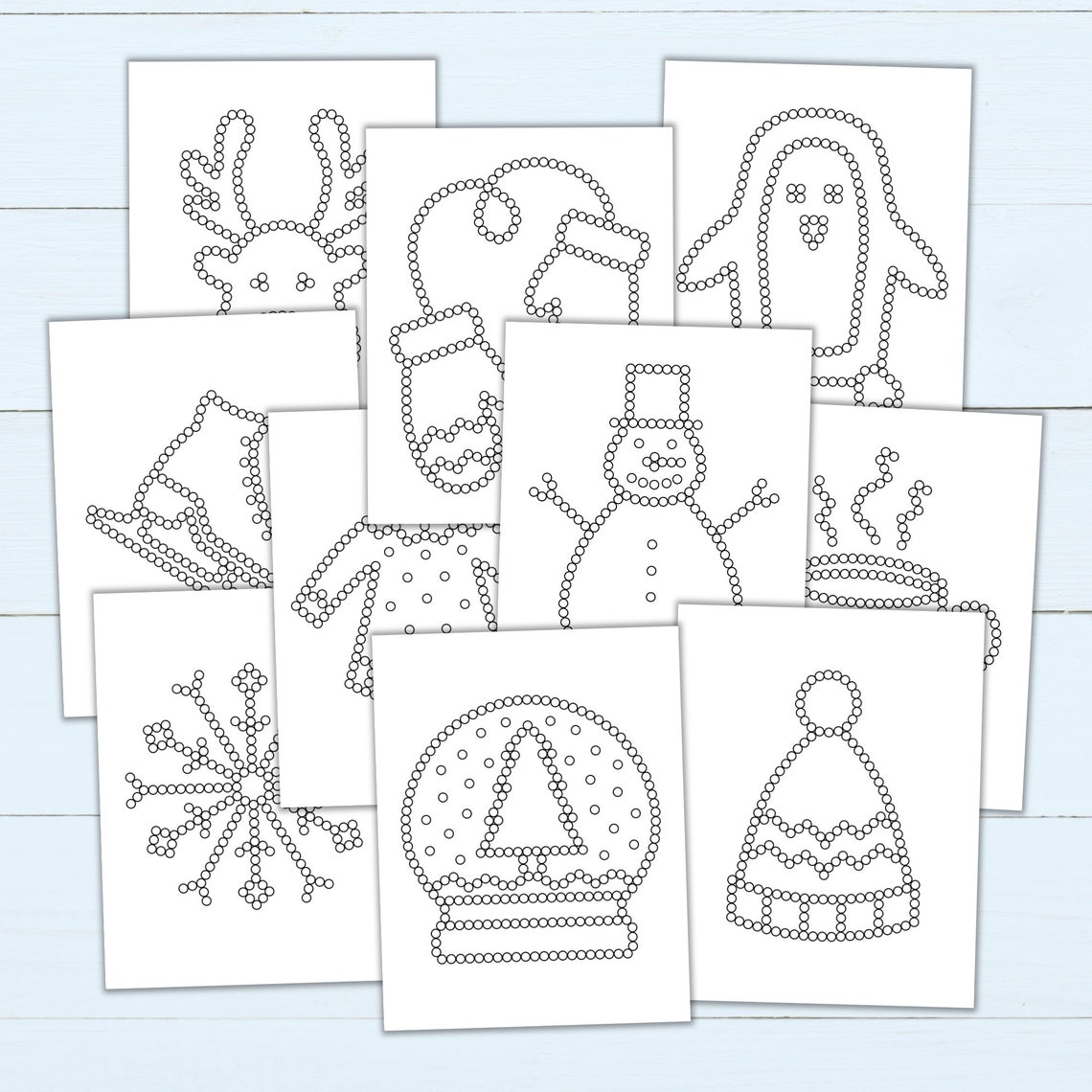 Winter Q-tip Tracing Sheets - Printable Preschool Worksheets for Fine ...