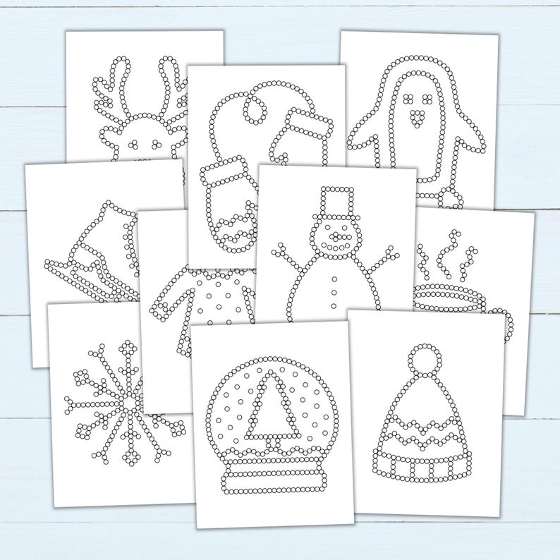 Winter Q-tip Tracing Sheets - Printable Preschool Worksheets for Fine ...
