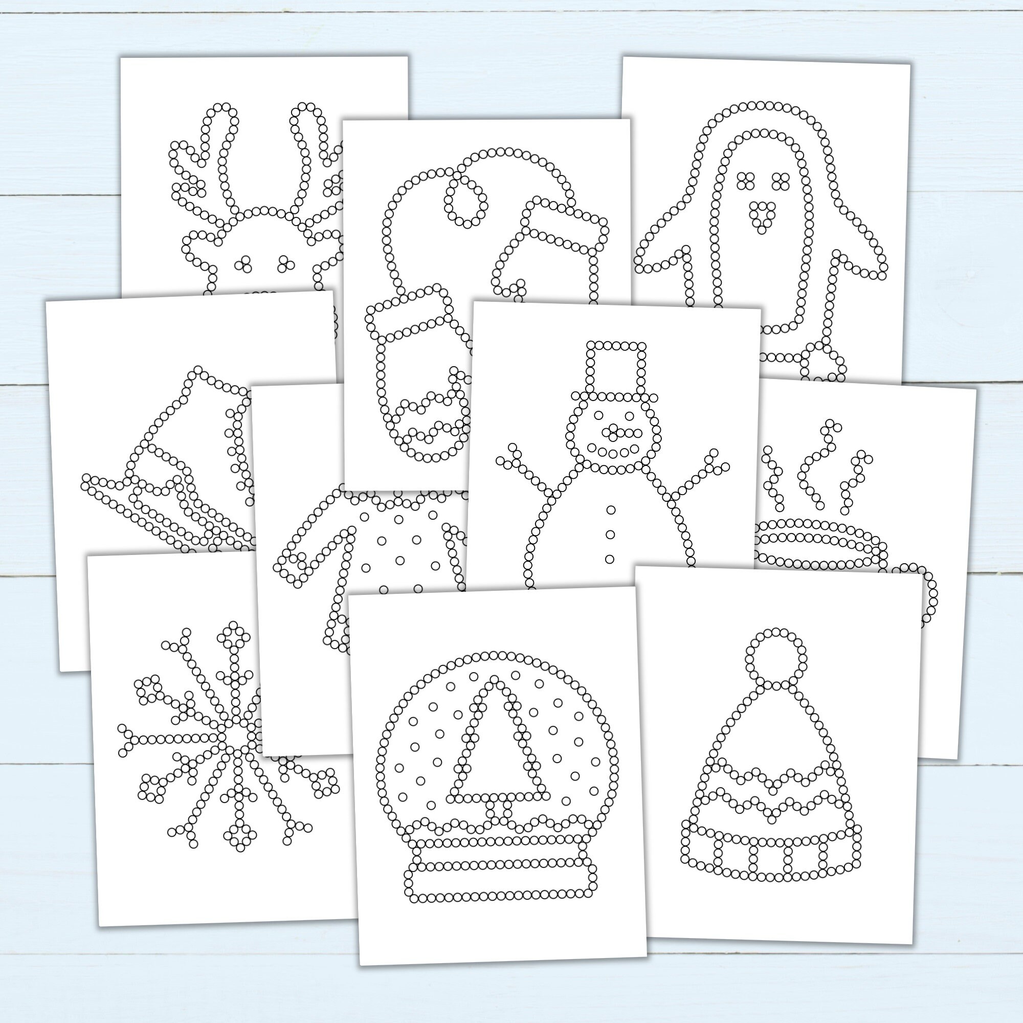 Winter Q-tip Tracing Sheets - Printable Preschool Worksheets for Fine ...