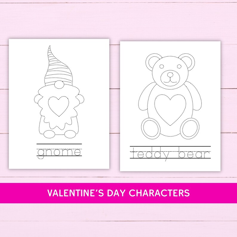 Printable Valentine's Day Tracing Sheets - Tracing Worksheets for ...