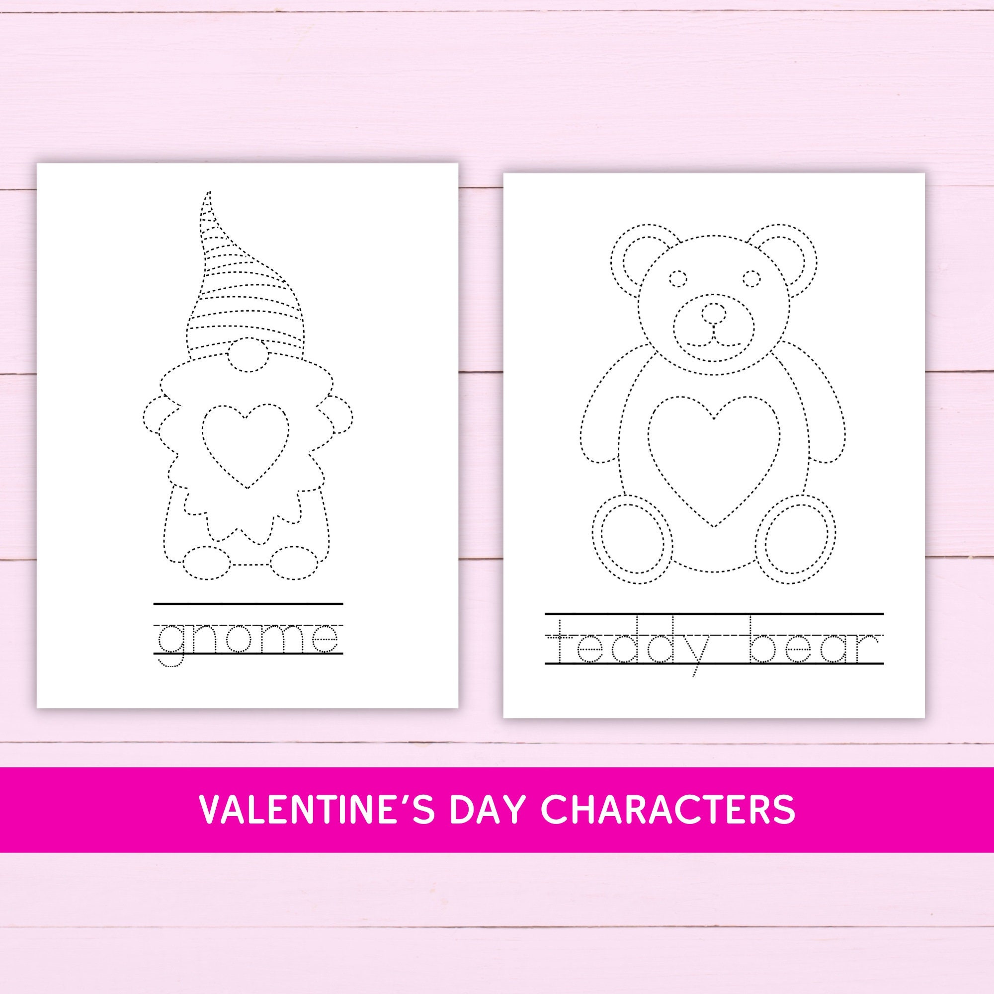 Printable Valentine's Day Tracing Sheets - Tracing Worksheets for ...