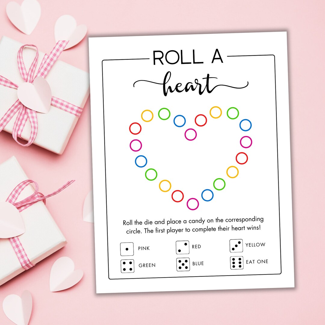 Valentine Roll a Heart Game - Heart Candy Dice Game - Classroom ...