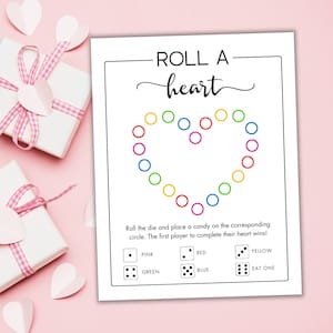 Valentine Roll a Heart Game - Heart Candy Dice Game - Classroom ...