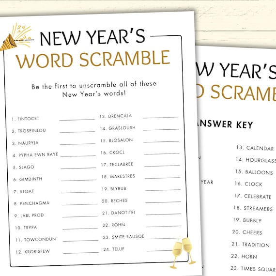 Unscramble Chinese New Year Word Scramble (Easy & Harder Versions)