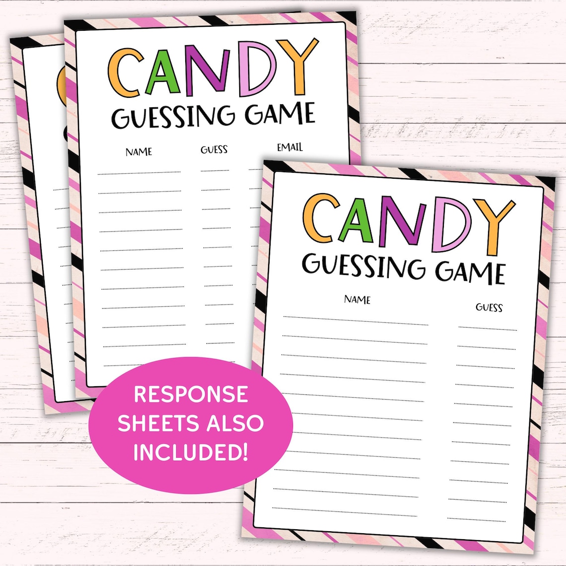 Candy Guessing Game - Printable Halloween Party Game - Classroom Game ...