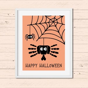 Halloween Spider Handprint Craft Template - Handprint Art Kit for Kids ...