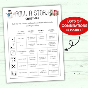 Christmas Roll a Story - Creative Writing Prompt Activity - Printable ...