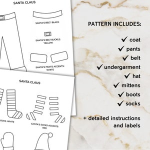 Printable Template for Santa's Clothesline Garland - PDF Instant ...