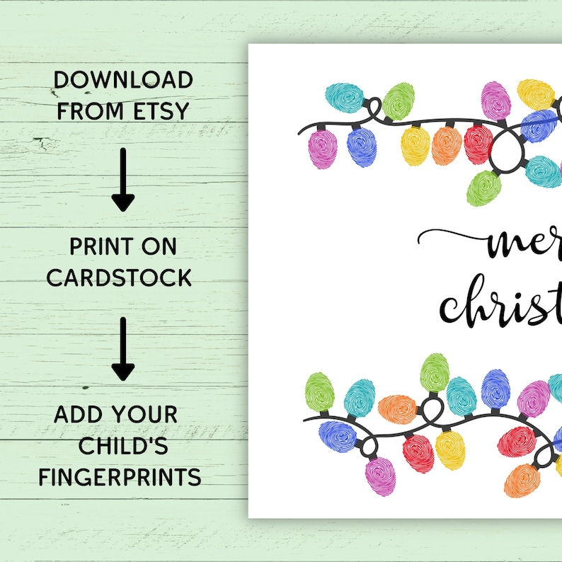 Christmas Fingerprint Art Template - Fingerprint Craft - Christmas ...