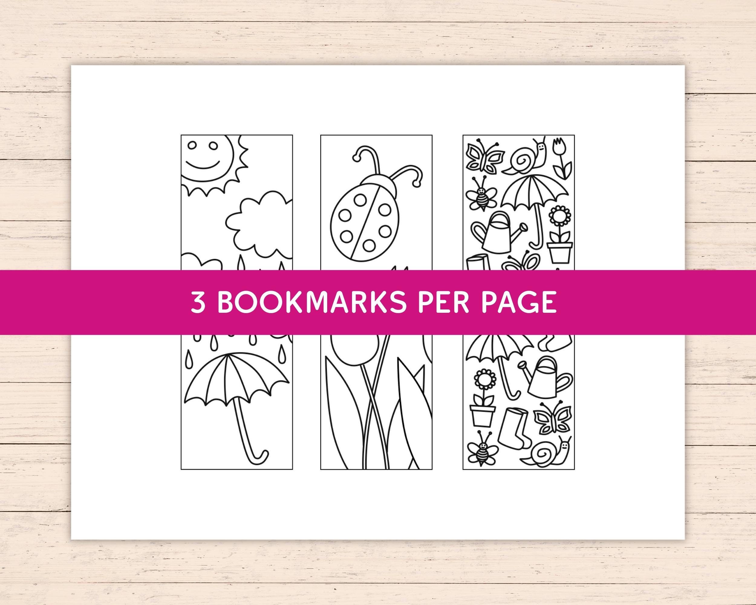 Printable Spring Coloring Bookmarks Set of 6 PDF Instant - Etsy Canada