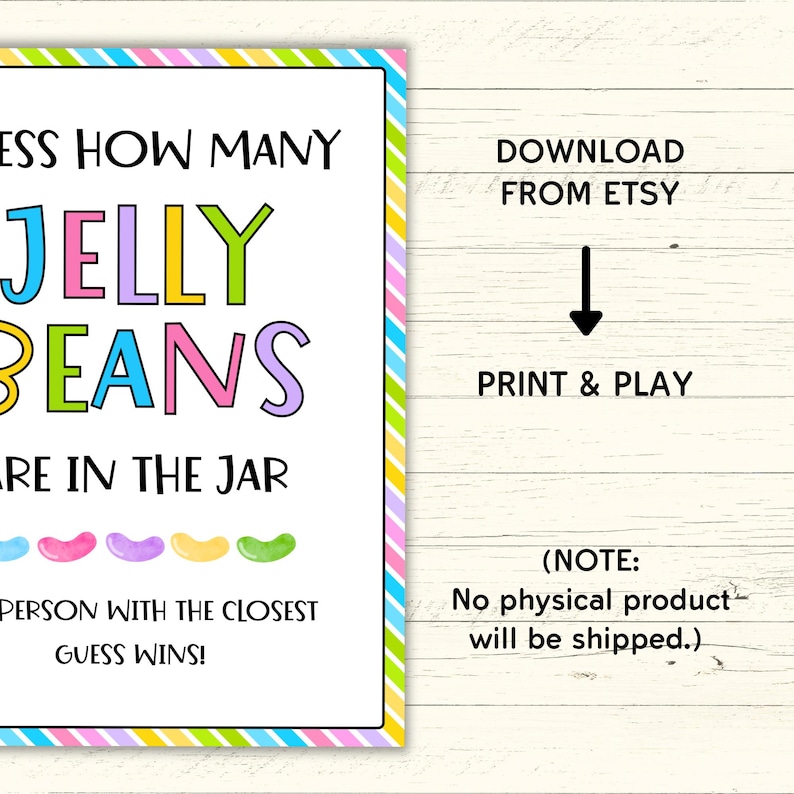 Jelly Bean Guessing Game - Easter Guessing Jar Game - Easter Classroom ...