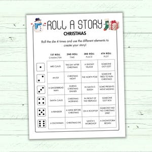 Christmas Roll a Story - Creative Writing Prompt Activity - Printable ...