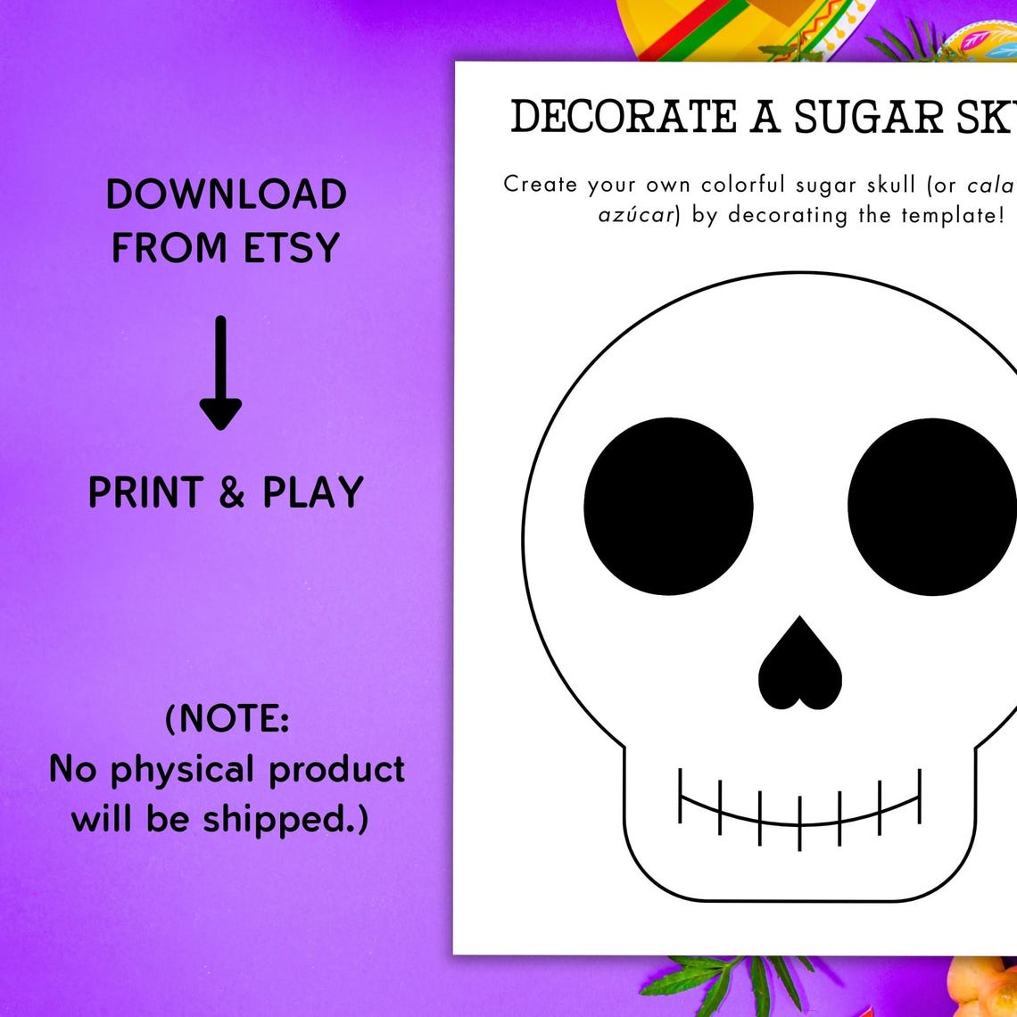 Printable Day of the Dead Mask - Dia De Los Muertos Craft - Decorate a ...