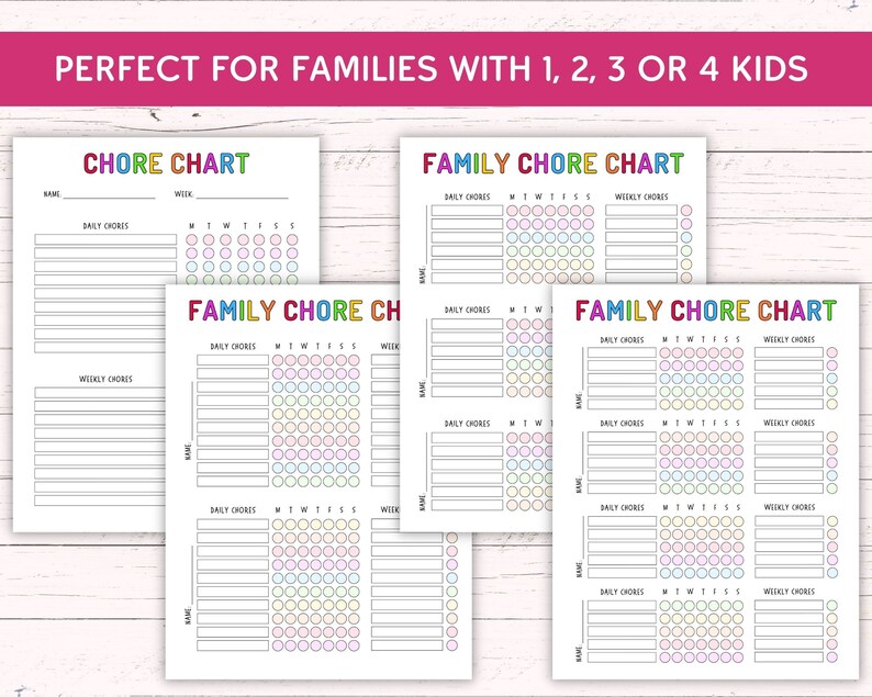 Printable Family Chore Chart Editable Chore Chart for - Etsy