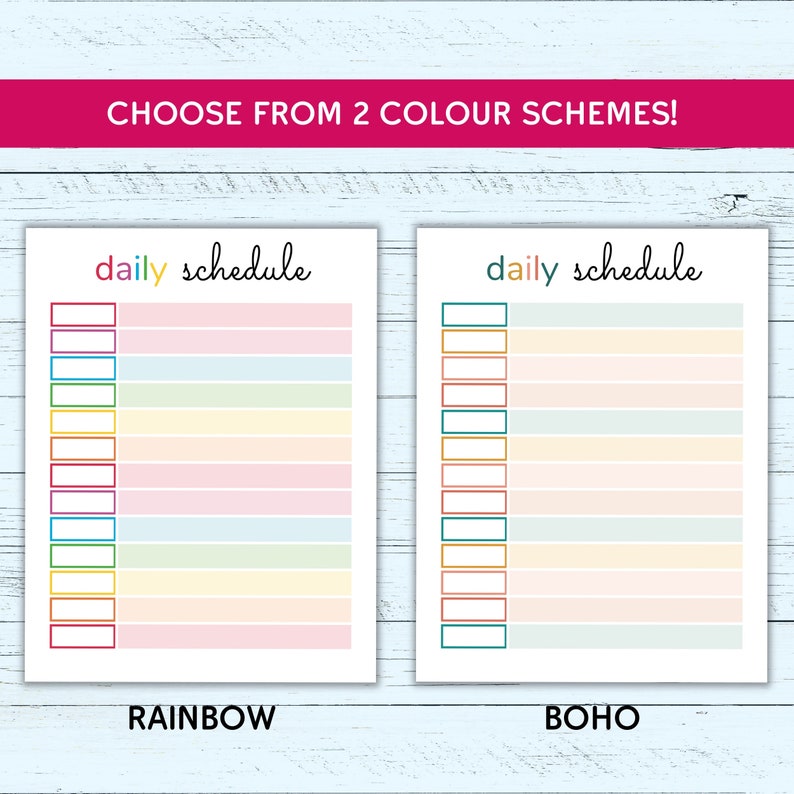 Editable Daily Schedule Template for Kids - Printable Kids' Daily ...