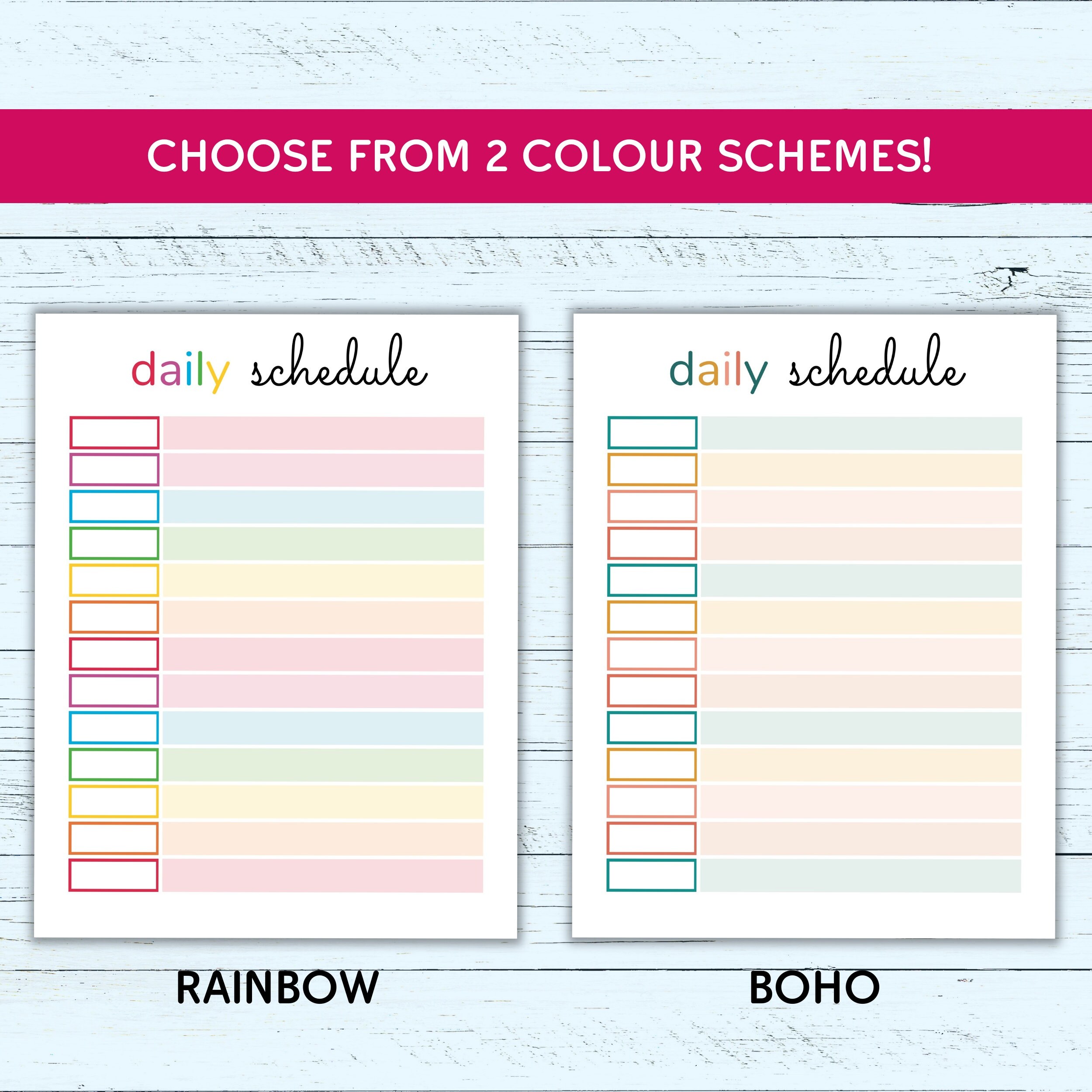 Editable Daily Schedule Template for Kids - Printable Kids' Daily ...