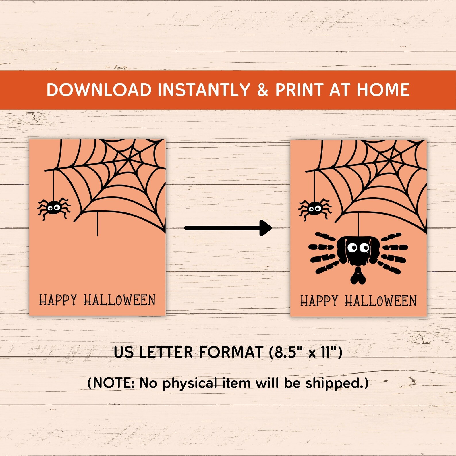 Halloween Spider Handprint Craft Template - Handprint Art Kit for Kids ...