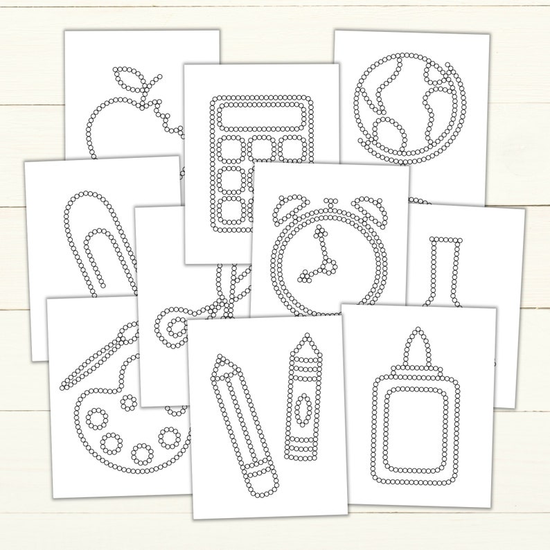 Back-to-school Q-tip Tracing Sheets - Printable Preschool Worksheets ...