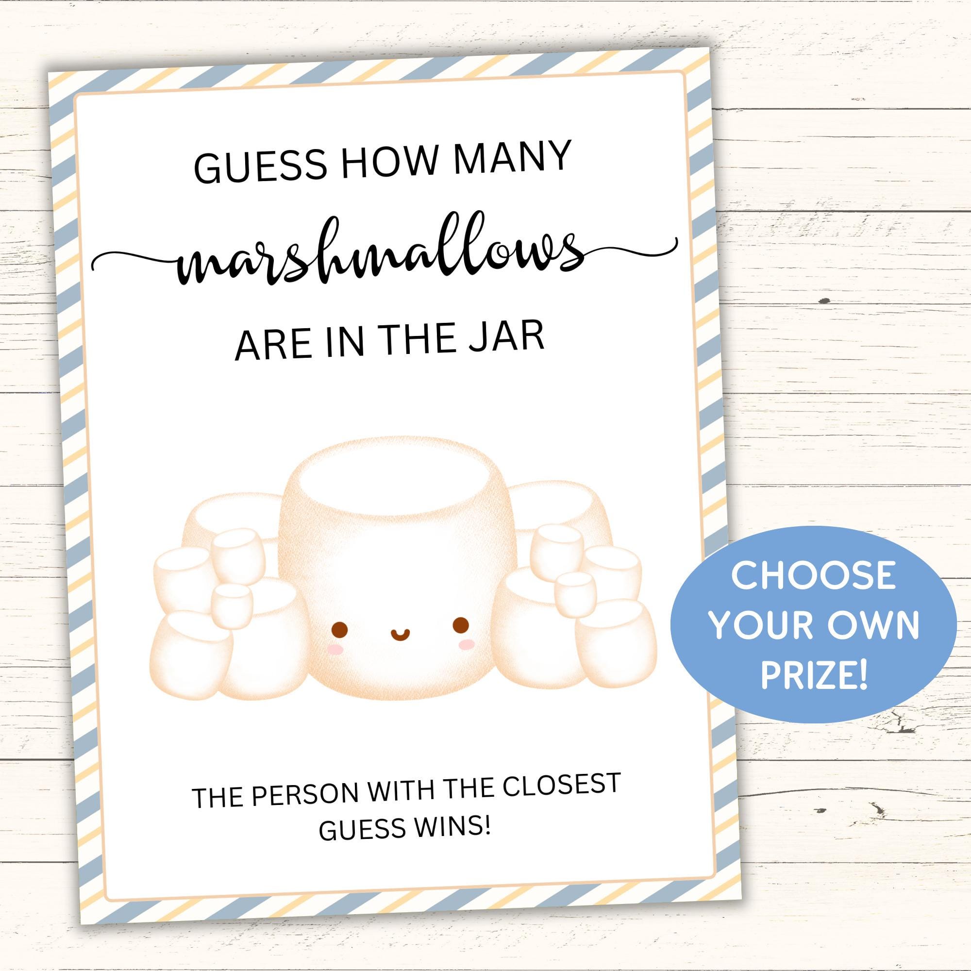 Marshmallow Guessing Game - Marshmallow Guessing Jar Game - Guess How ...
